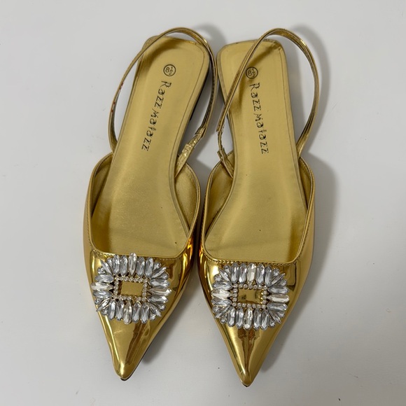 Shoes | Gold Slingback Flats | Poshmark